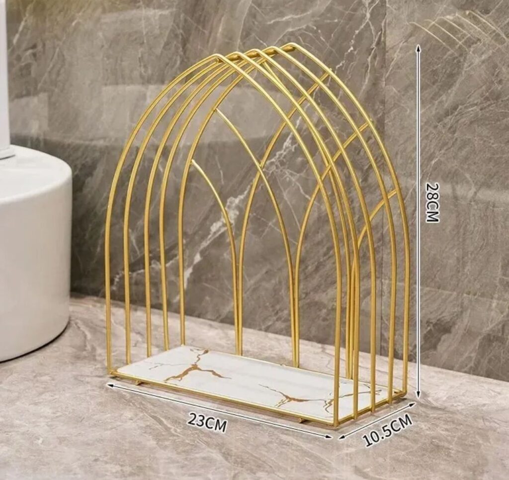 1-layer Luxury Golden Arch-Shaped Organizer Shelf - Wahaj Decor